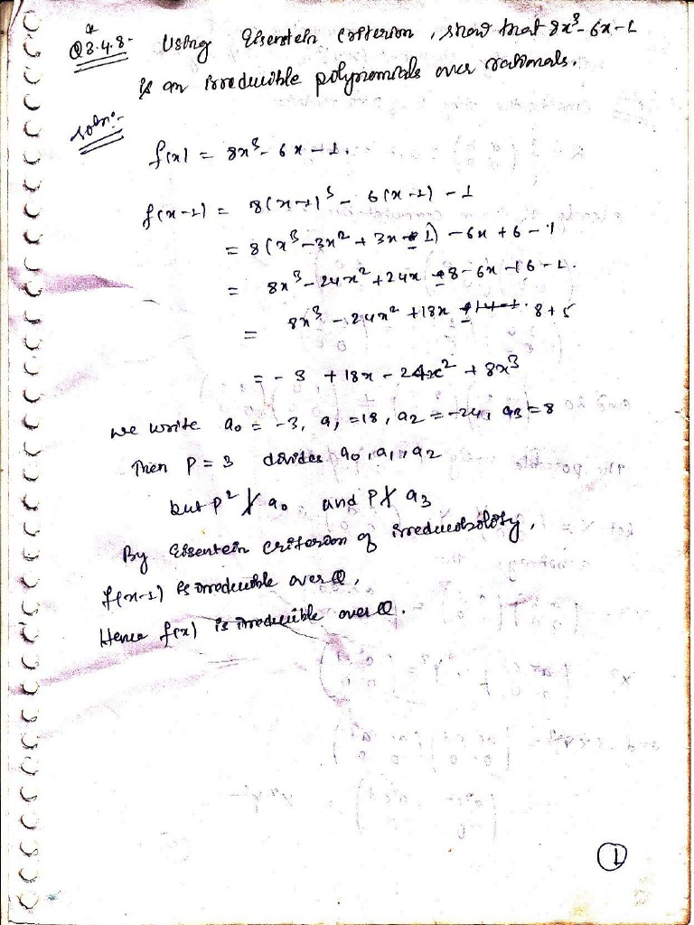 Abstract Algebra Notes By Me 1 Pdf