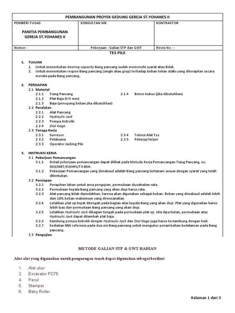 Metode Galian STP Dan GWT 1 | PDF