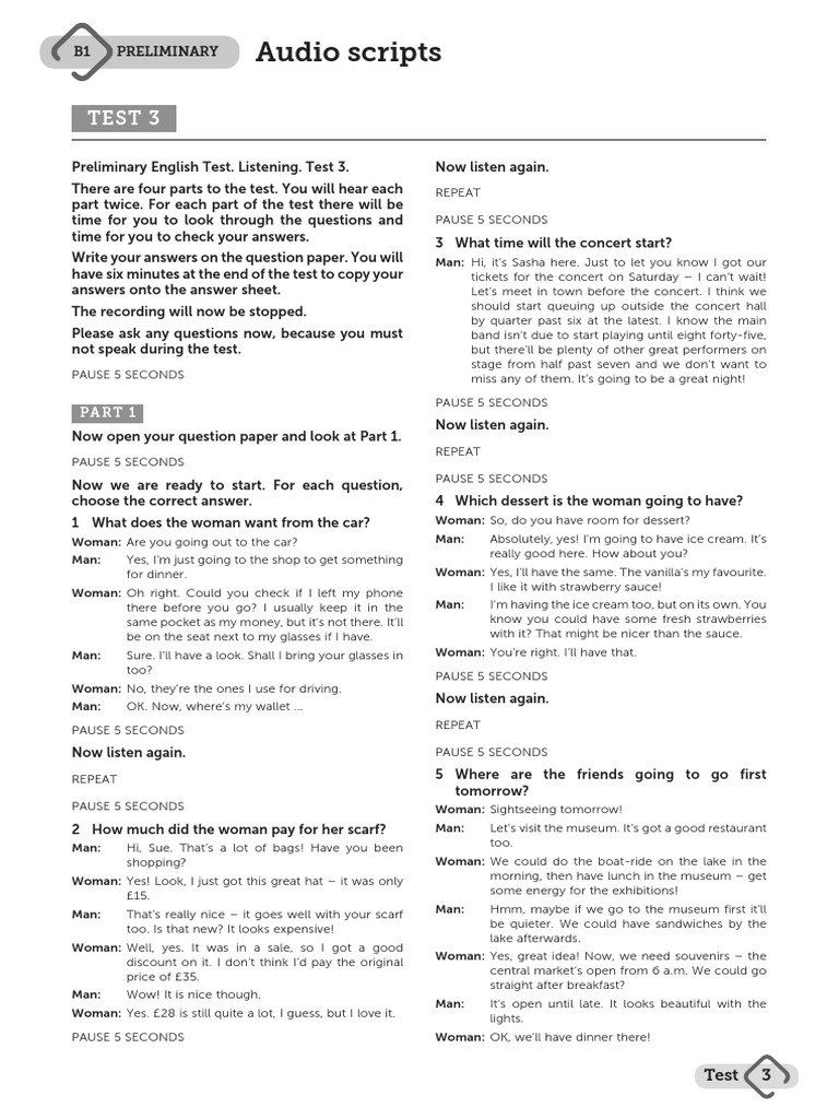 RPT PRE Audio Scripts T3 | PDF
