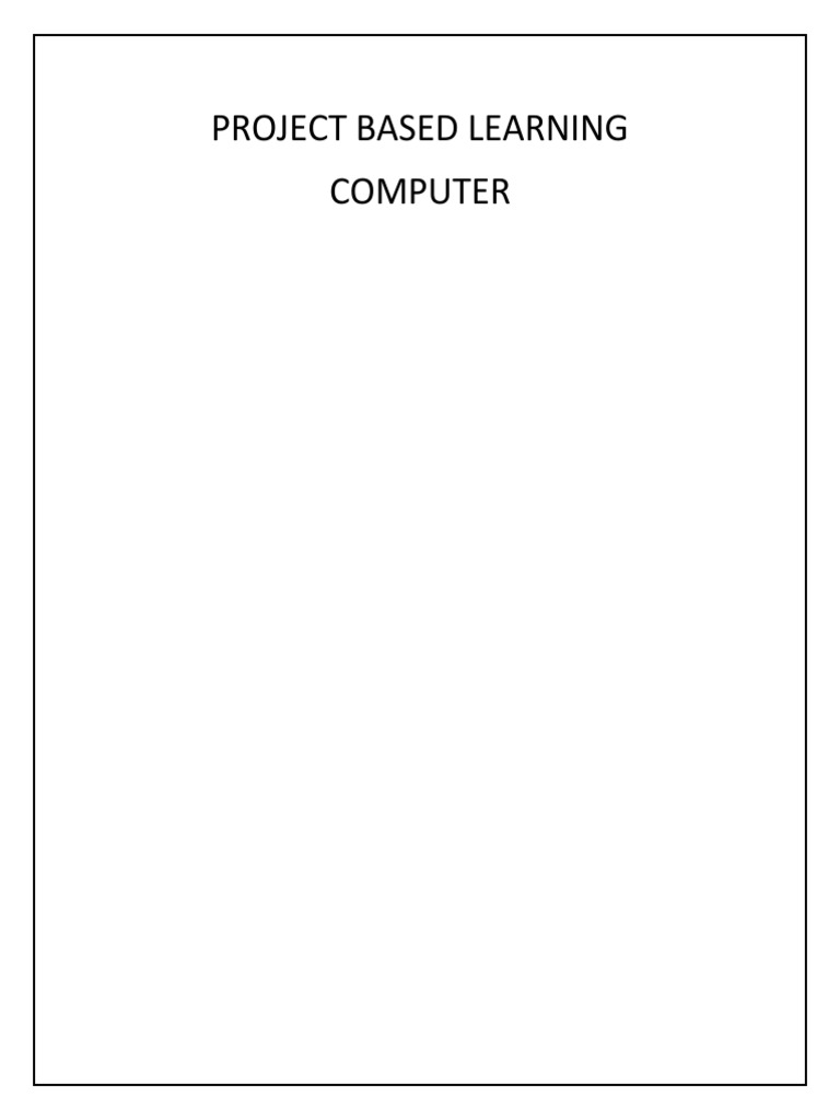 Project Based Learning | PDF | Adobe Photoshop | Computing