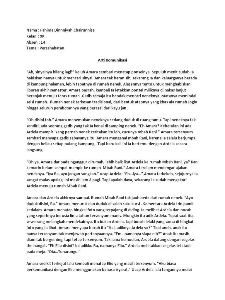 Tugas Cerpen Bindo | PDF