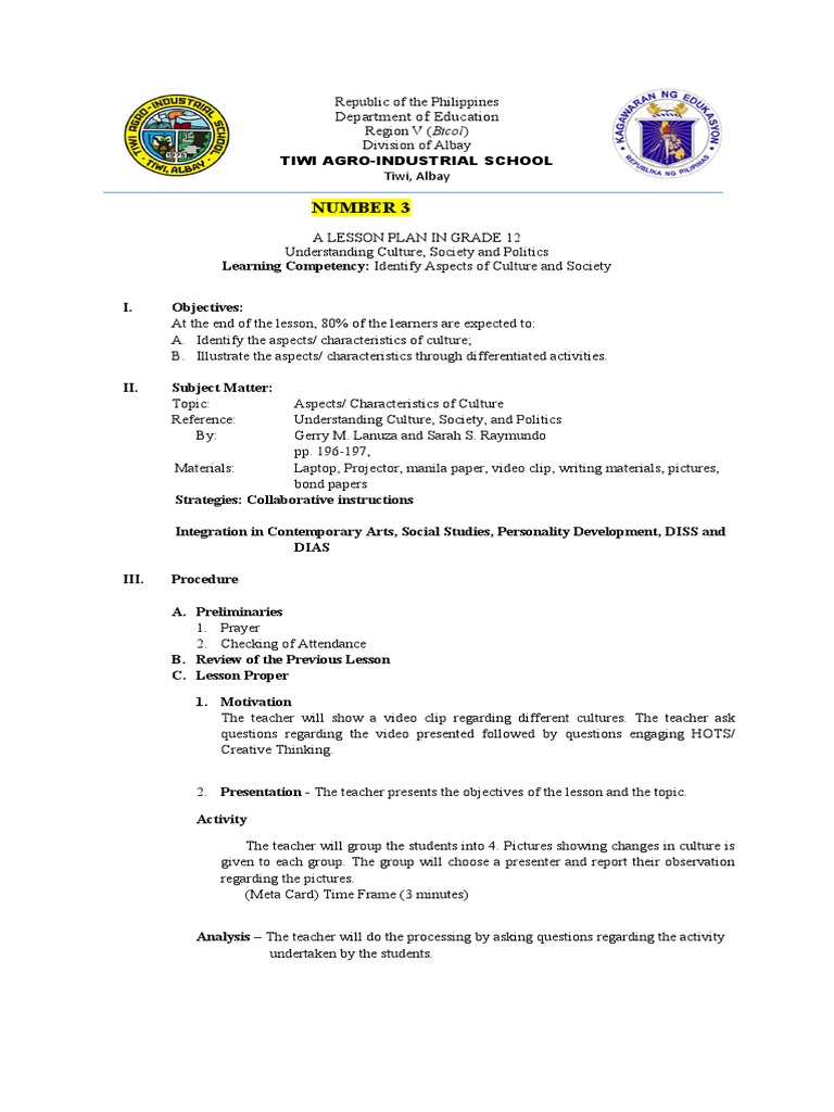 Demo Ucsp | PDF | Teachers | Lesson Plan