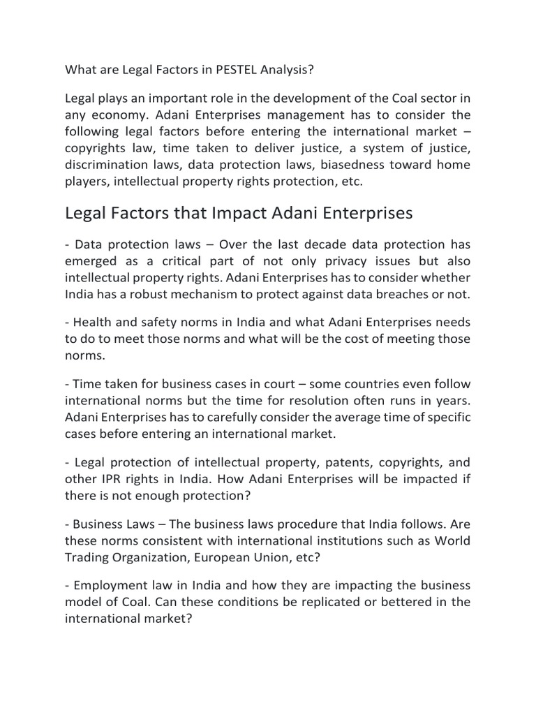 What Are Legal Factors in PESTEL Analysis | PDF