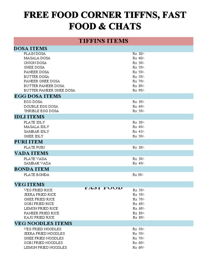 FFC Menu | PDF | Food And Drink | Asian Cuisine