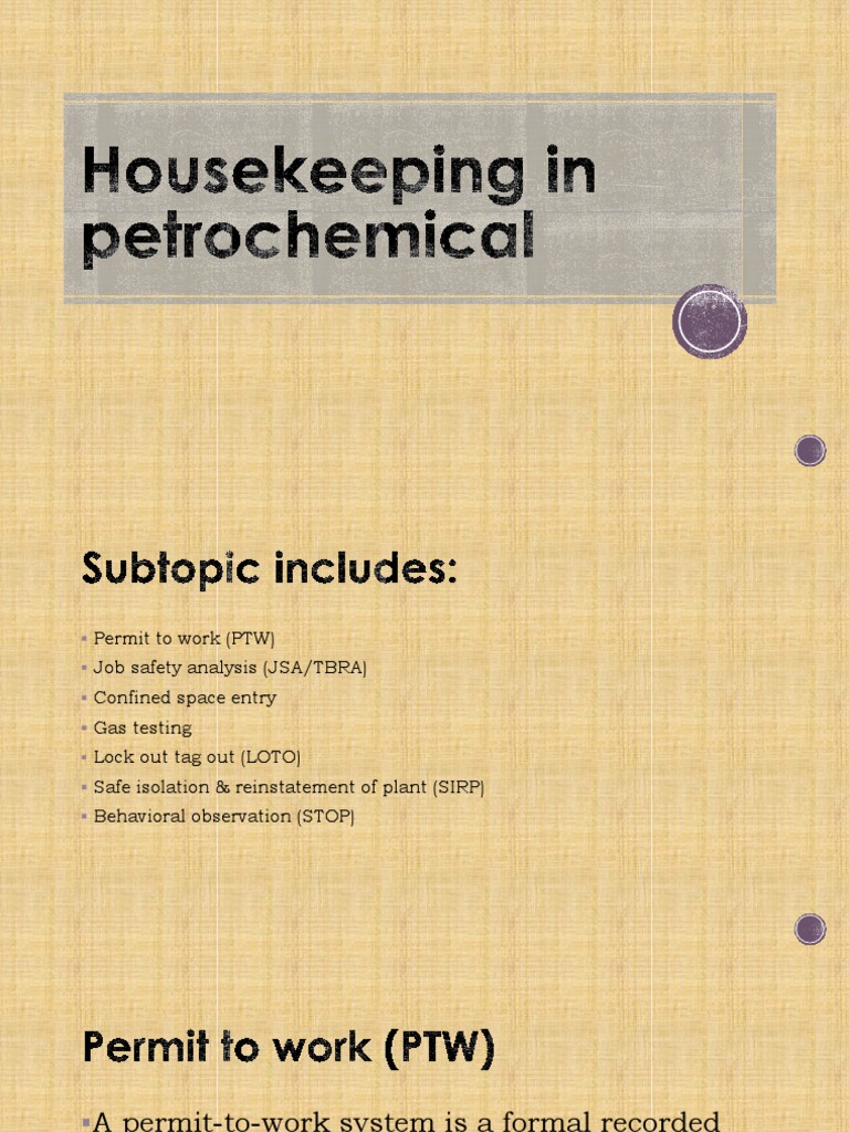 Chapter 6 - Housekeeping in Petrochemical | PDF | Safety