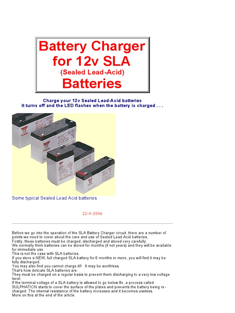12VAC, 500ma Circuit For 12V SLA Battery Charger | PDF | Rectifier ...