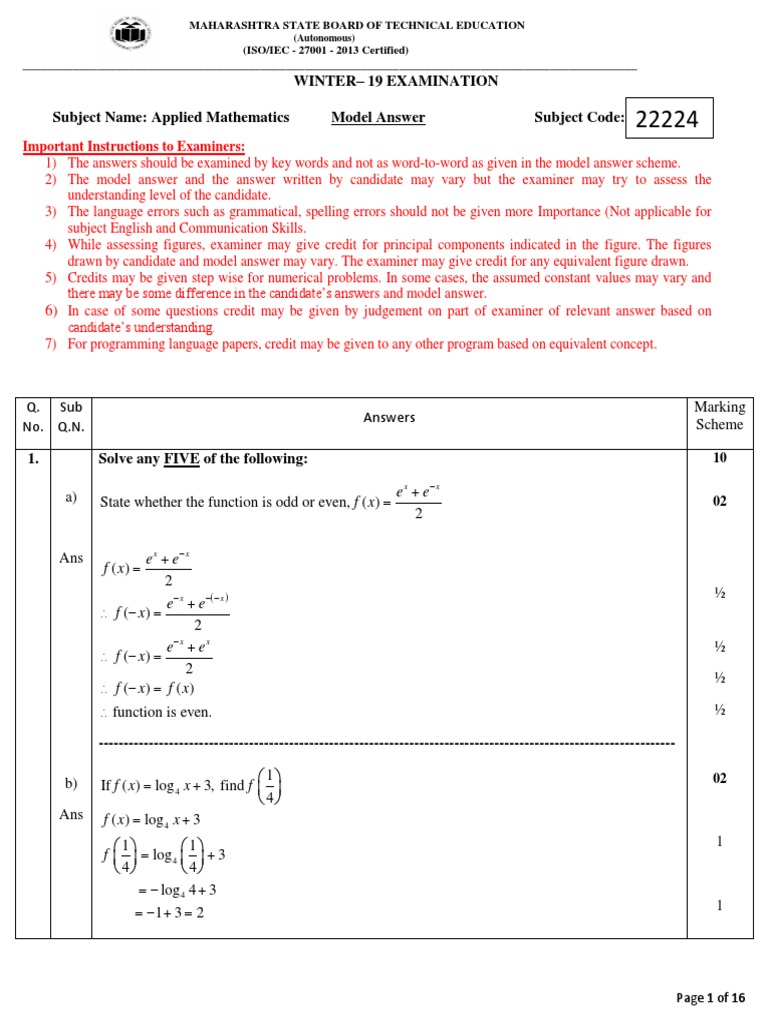 2019 Winter Model Answer Paper (Msbte Study Resources) | PDF | Slope ...