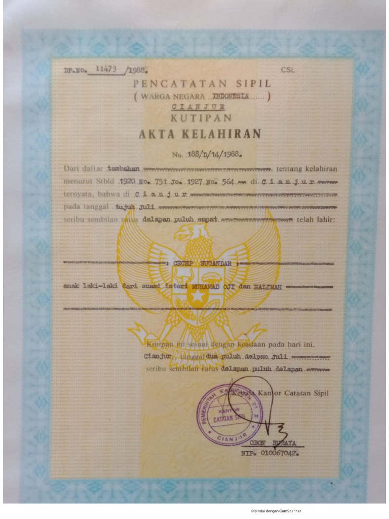Akte Lahir | PDF