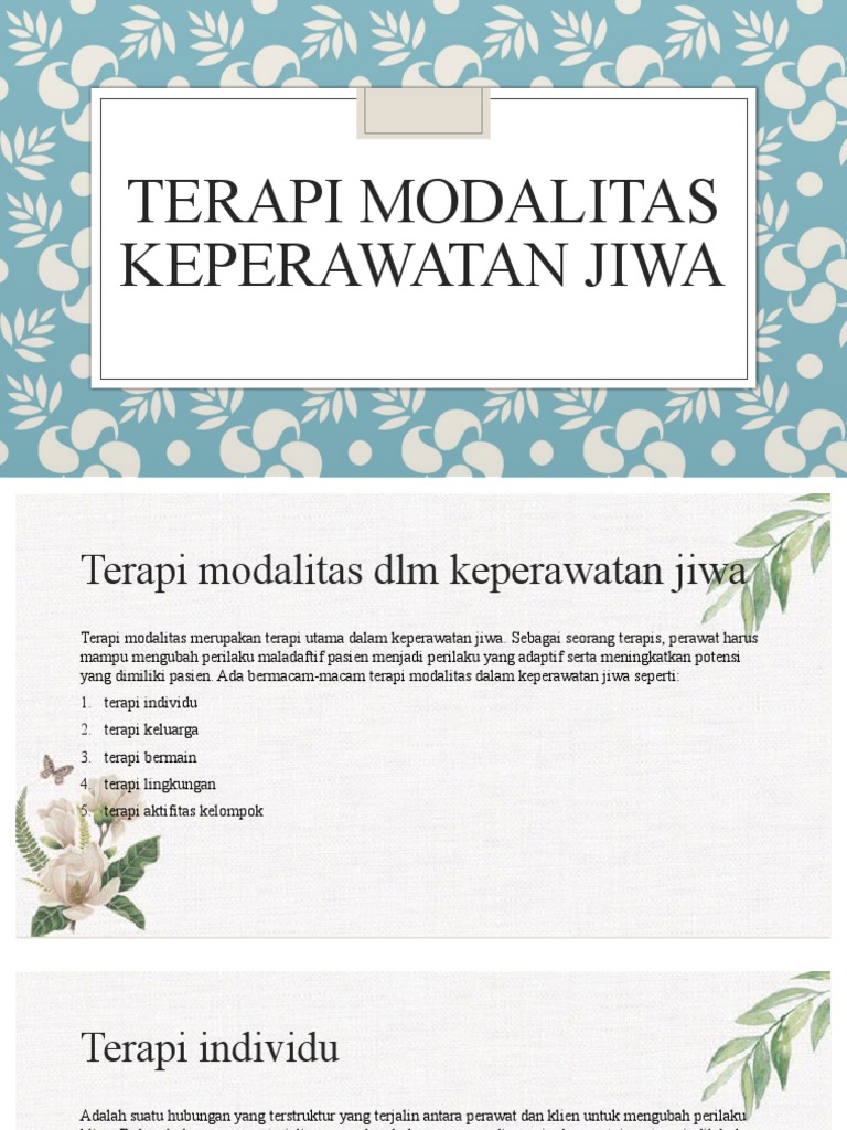 Terapi Modalitas Keperawatan Jiwa | PDF
