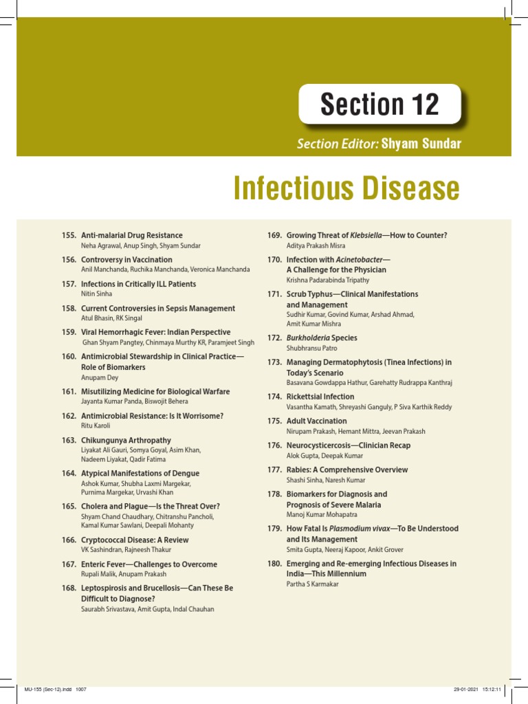 Medicine Update 2021 Section 12 | PDF | Malaria | Vaccines