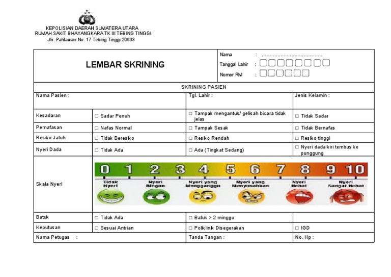Lembar Skrining Fast Track | PDF