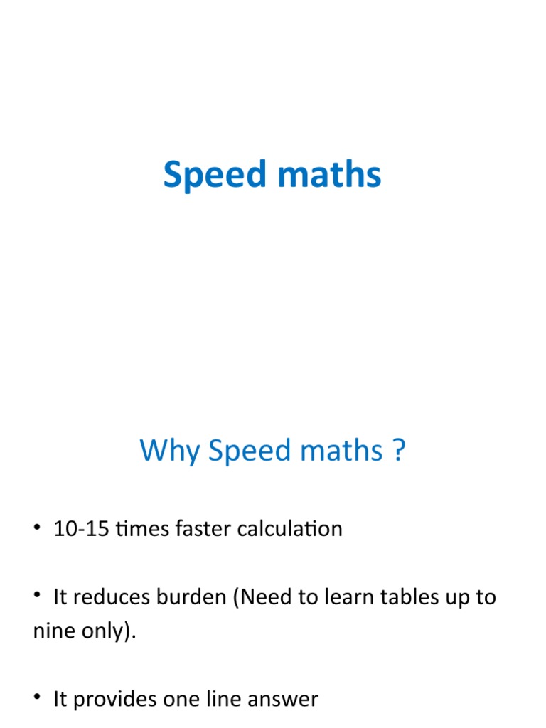 0.speed Maths | PDF | Mathematical Concepts | Algebra