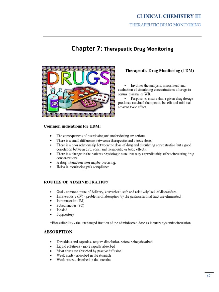 Chap7 Therapeutic Drug Monitoring | PDF | Drug Metabolism | Dose (Biochemistry)