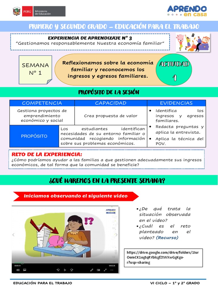 Iii Experiencia de Aprendizaje - Act 1 - Semana 1 Vi Ciclo | PDF | Aprendizaje | Iniciativa ...