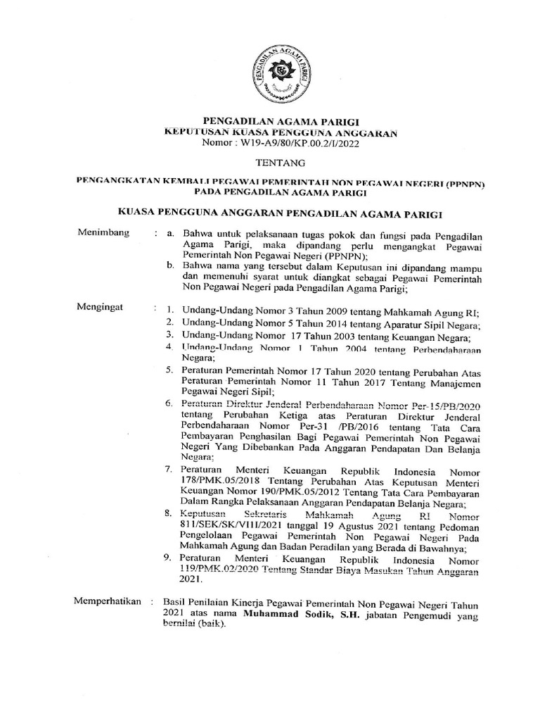 SK PPNPN Sodik 2022 | PDF