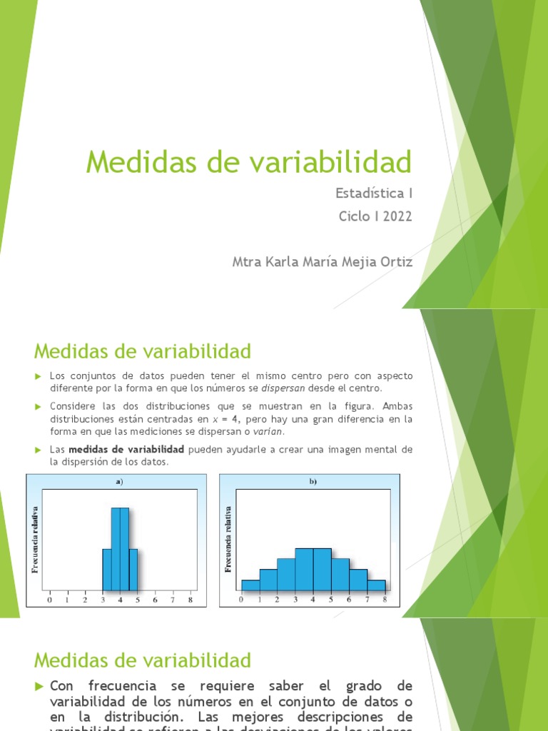 Medidas de Variabilidad de Estadística | PDF | Desviación Estándar ...