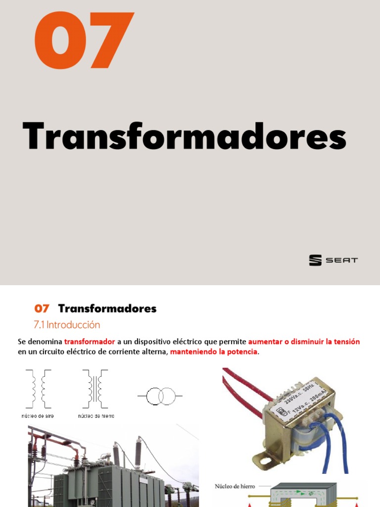 M3 UF1 Tema 7 Transformadores | PDF | Transformador | Inductor