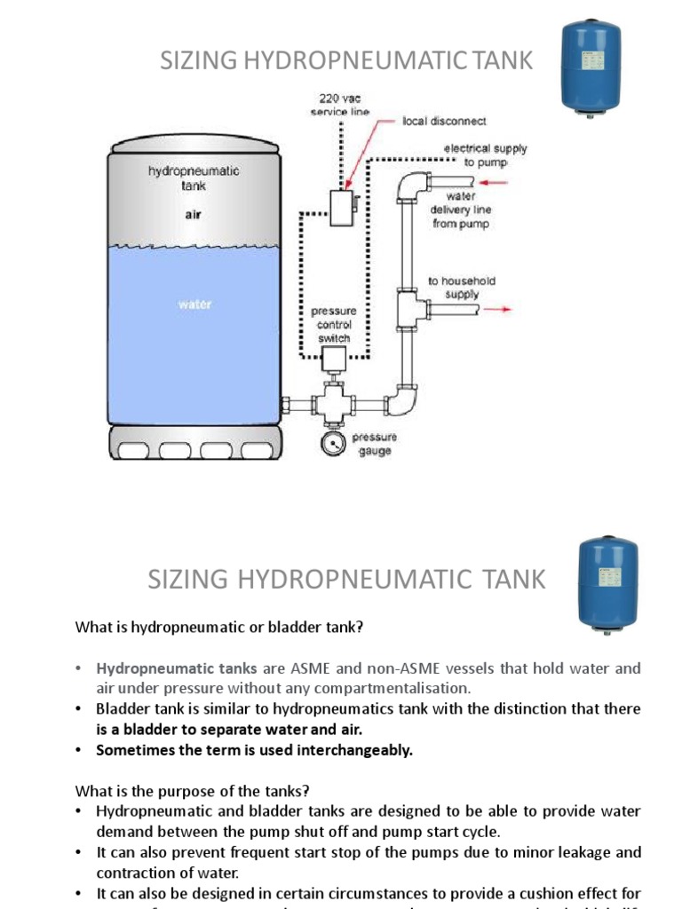 Hydropneumatic Tank Sizing Guide | PDF | Thermal Expansion | Pump