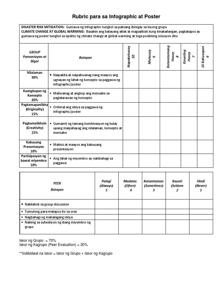 Rubric For Infographic or Poster | PDF