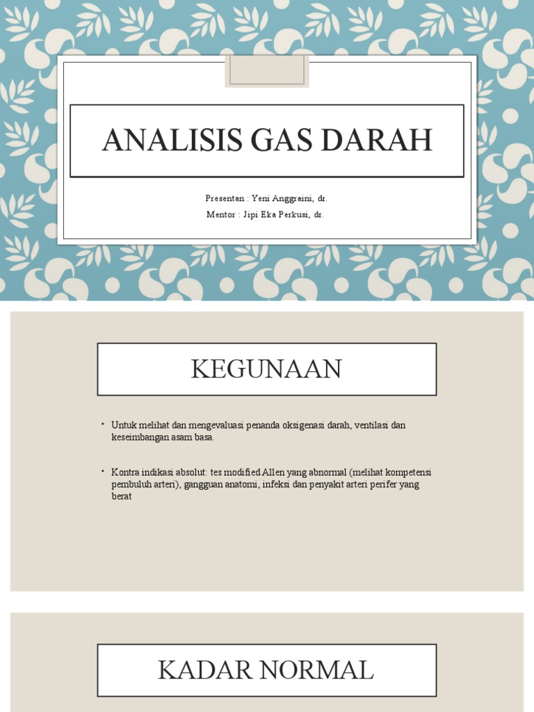 Analisis Gas Darah: Panduan Lengkap | PDF | Sains & Matematika