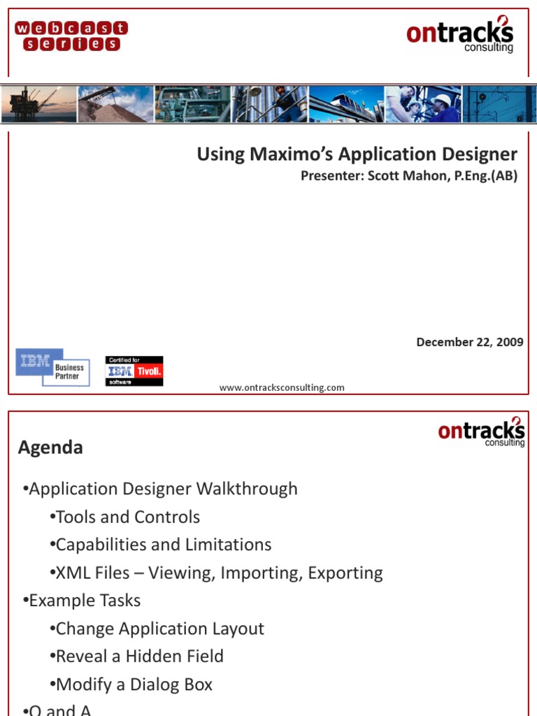 Using Maximos Application Designer Ontracks Consulting | PDF | Software Engineering | Software