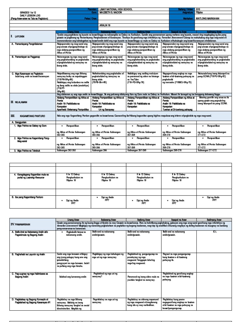 Ma - Ebeth Nacion - DLL 1 | PDF