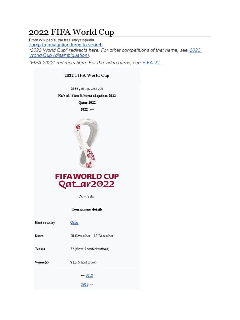 Fifa 2022 World Cup | PDF | Fifa World Cup | Fifa