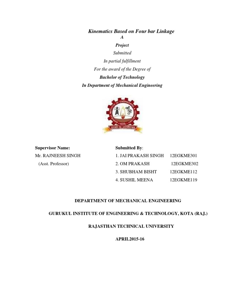 PDF Four Bar | PDF | Machines | Kinematics