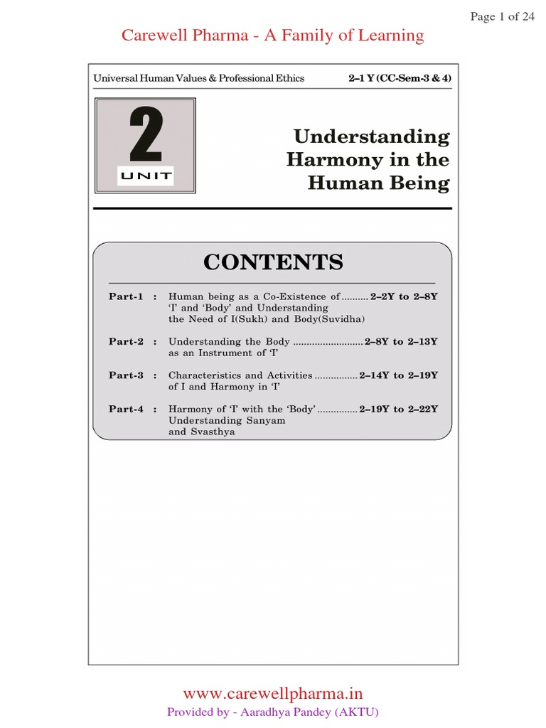 Unit 2 Human Value & Ethics | PDF | Senses | Thought
