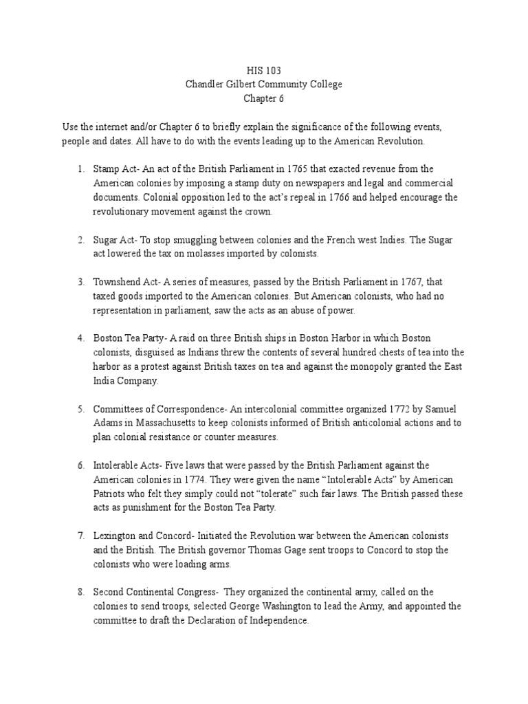 Chapter 6 Study Guide | PDF | American Revolutionary War | American ...