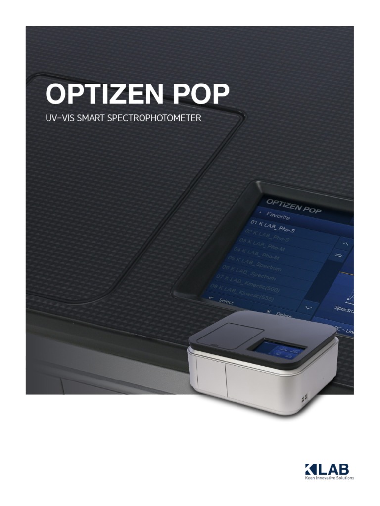Optizen Pop: Uv-Vis Smart Spectrophotometer | PDF | Spectrophotometry | Absorbance