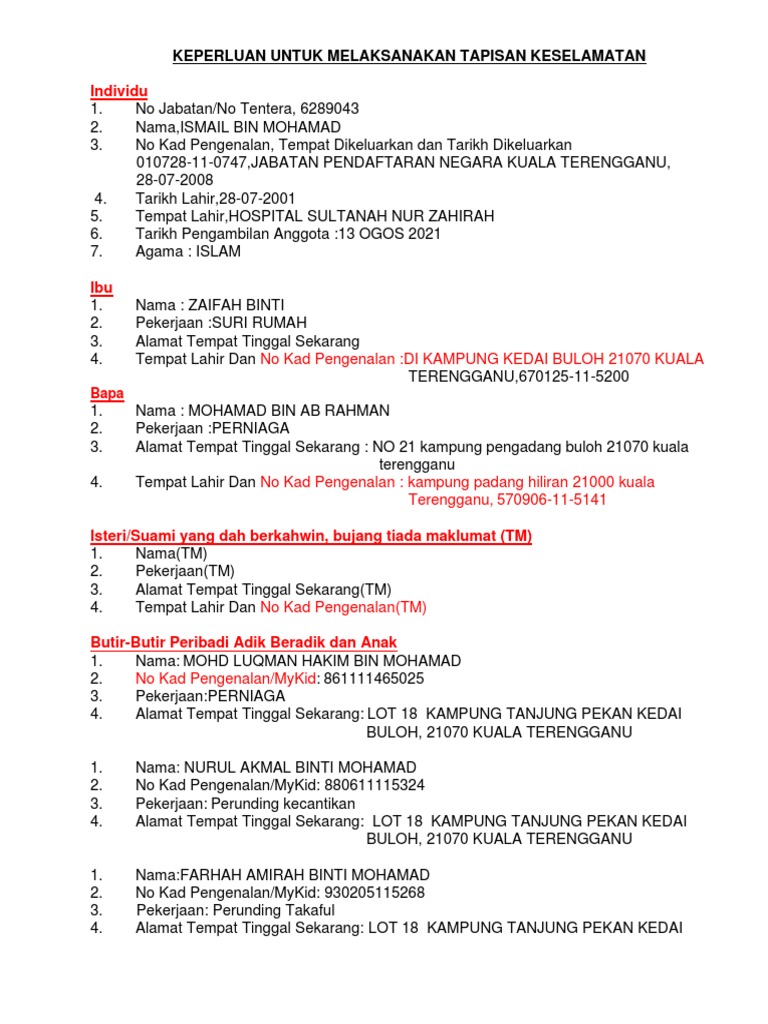 Keperluan Tapisan ISMAIL | PDF