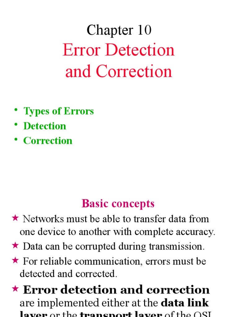 Chapter 10 Pdf Error Detection And Correction Fault Tolerance