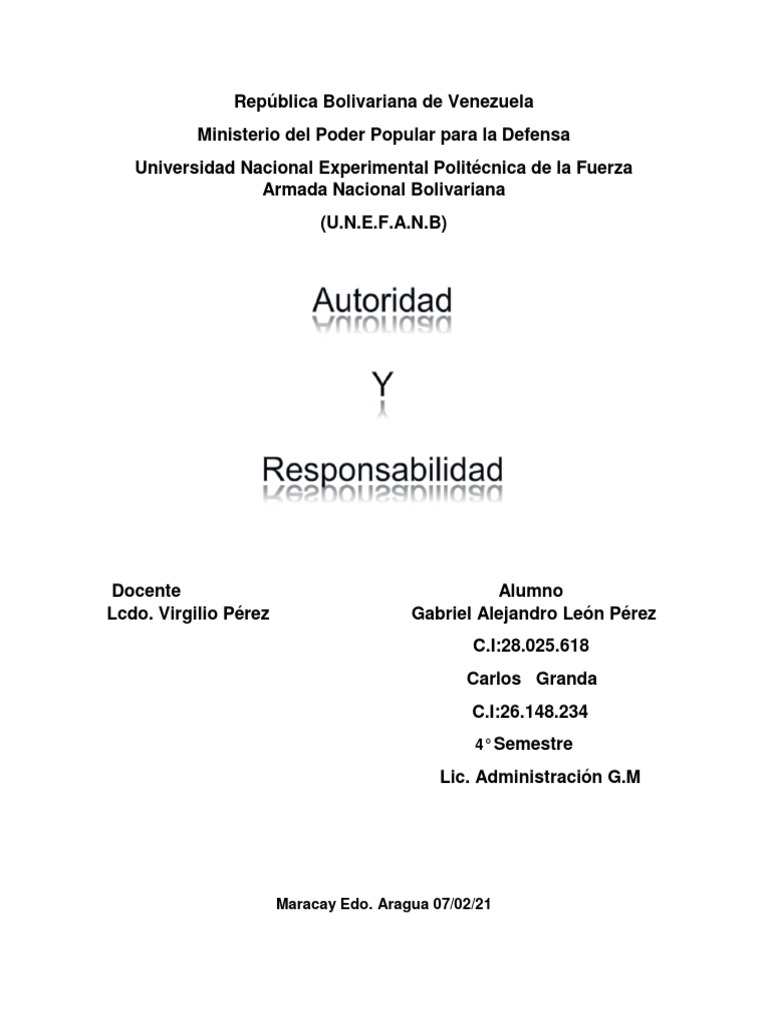 Autoridad Y Responsabilidad Pdf Inflación Economias 6467