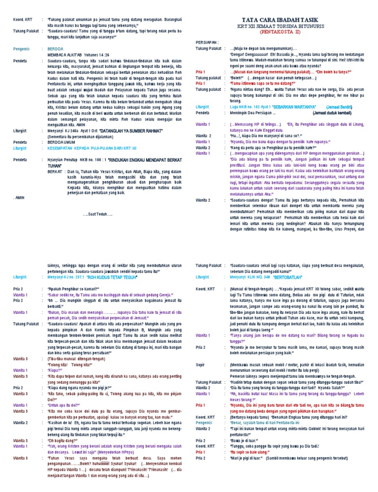 Tata Cara Ibadah Tasik KRT Xii | PDF