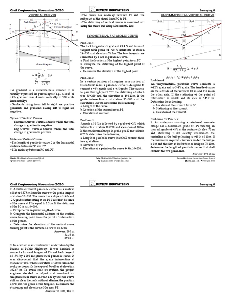 CE Board Nov 2020 - Surveying - Set 7 | PDF | Tangent | Elementary Geometry