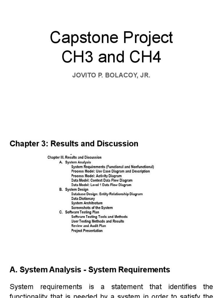 Capstone Project CH3 and CH4 | PDF | Conceptual Model | System