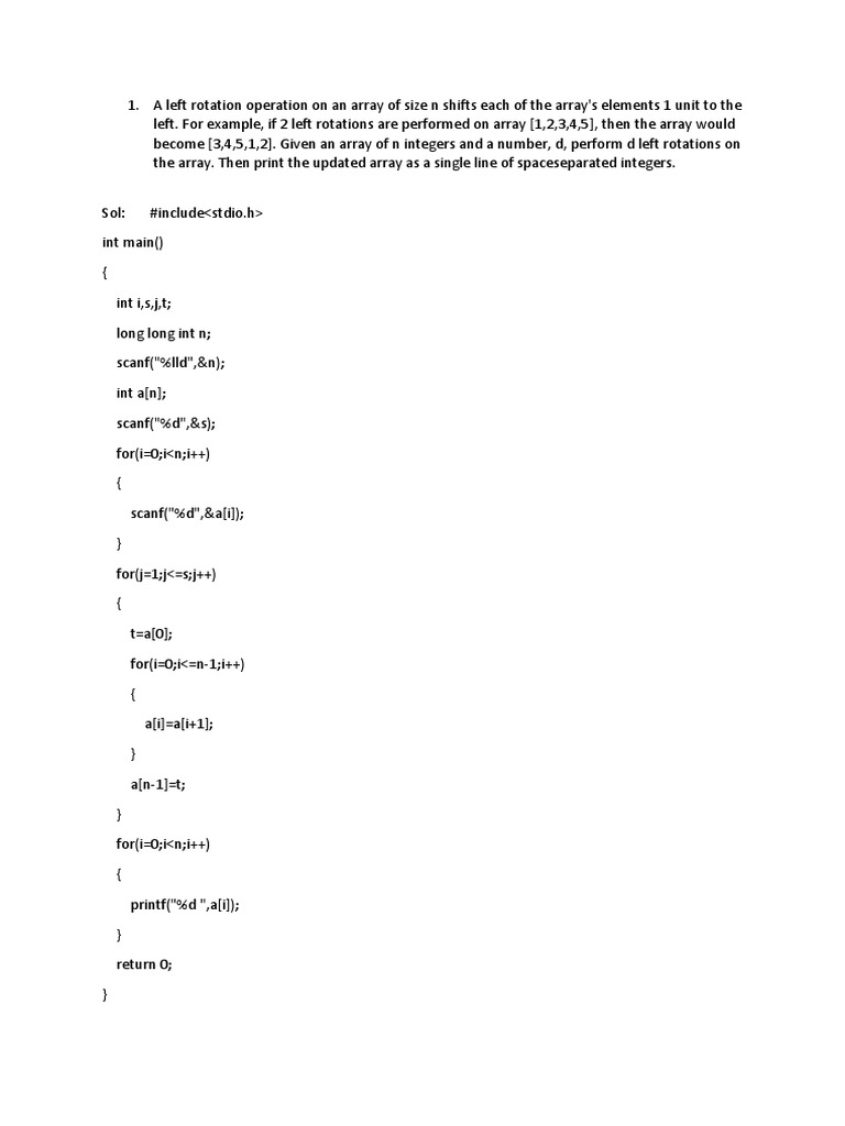 1D Arrays CTSD Lab SEM IN 2 Solutions | PDF | Software Engineering | Computer Data
