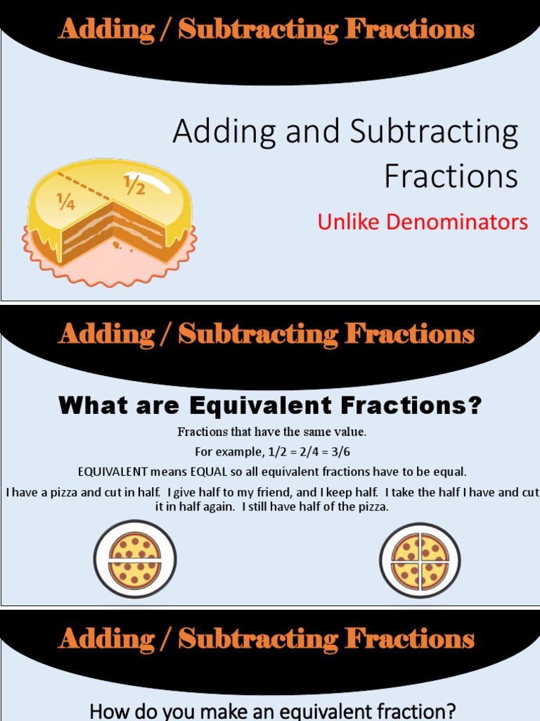 Add Subtract Fractions PPT-2 | PDF