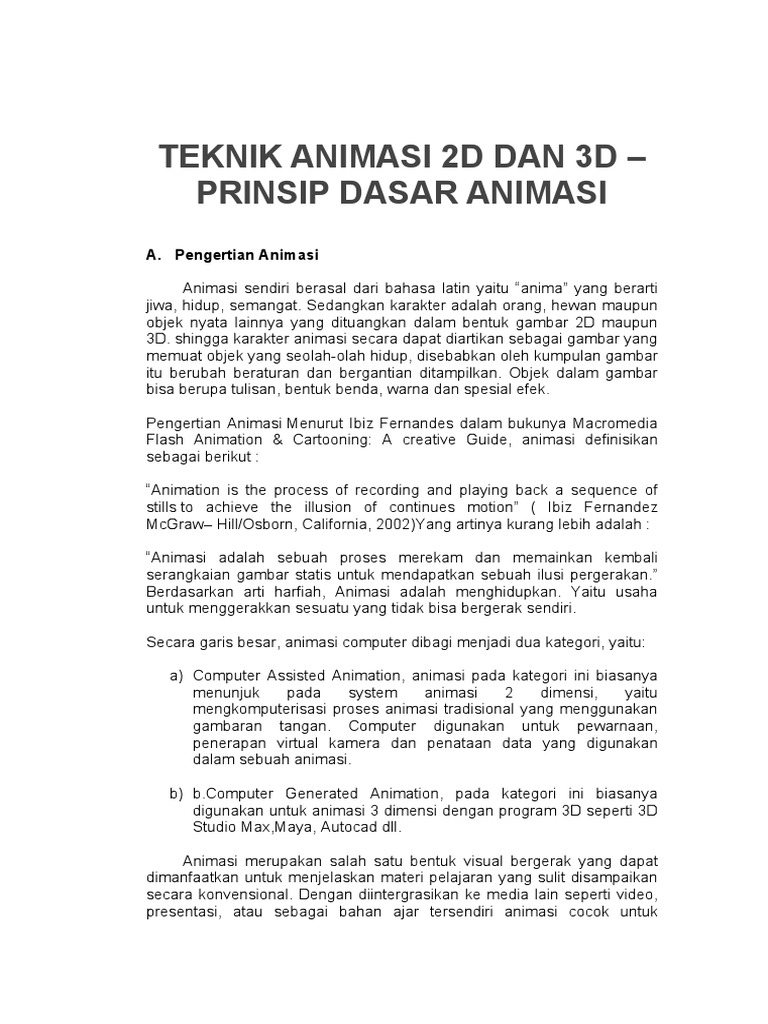 Teknik Animasi 2D Dan 3D | PDF | Teknologi & Rekayasa