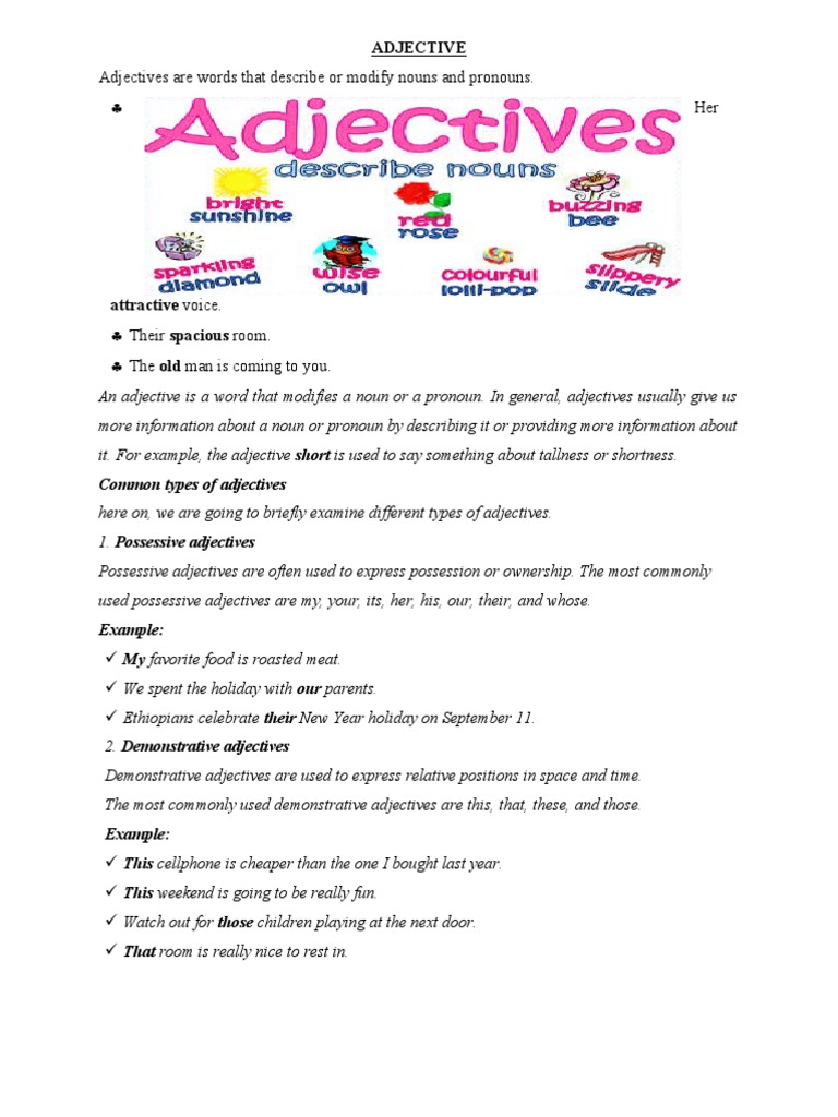Adjective Pdf Adjective Noun