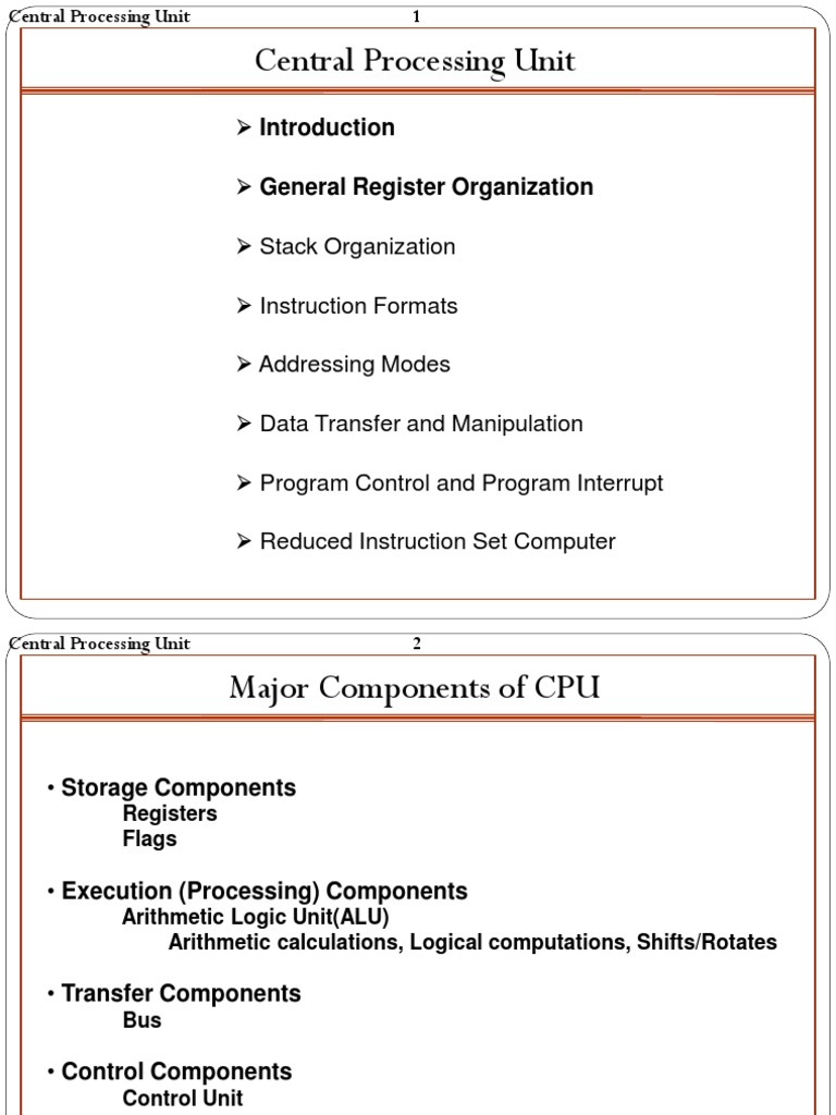 Unit3 Cpu Pdf Central Processing Unit Computer Architecture 8964