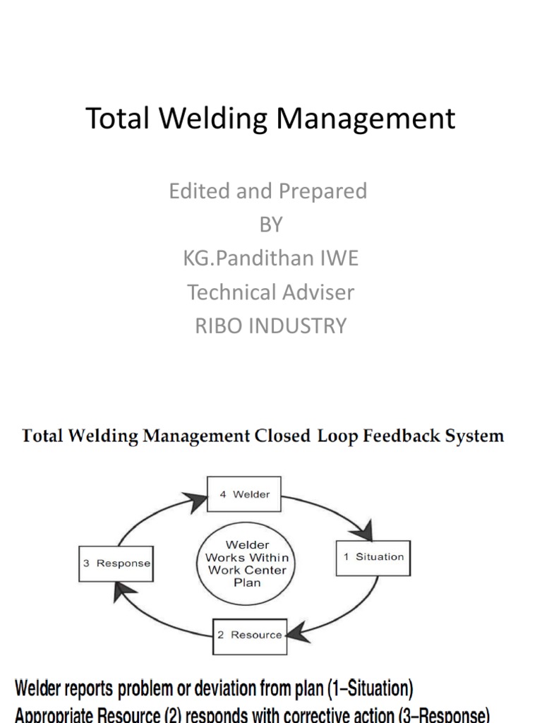 Total Welding Management: Edited and Prepared BY KG - Pandithan IWE ...