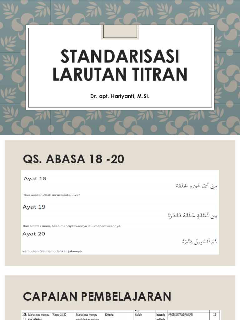Standarisasi Larutan | PDF | Memasak, Makanan, & Anggur | Sains ...