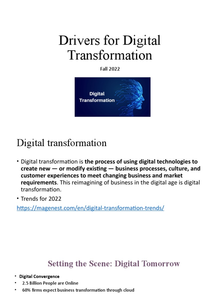 Drivers For Digital Transformation | PDF | Innovation | Communication