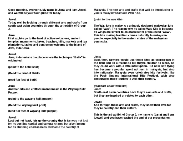 Script For Art Exhibit | PDF | Social Science