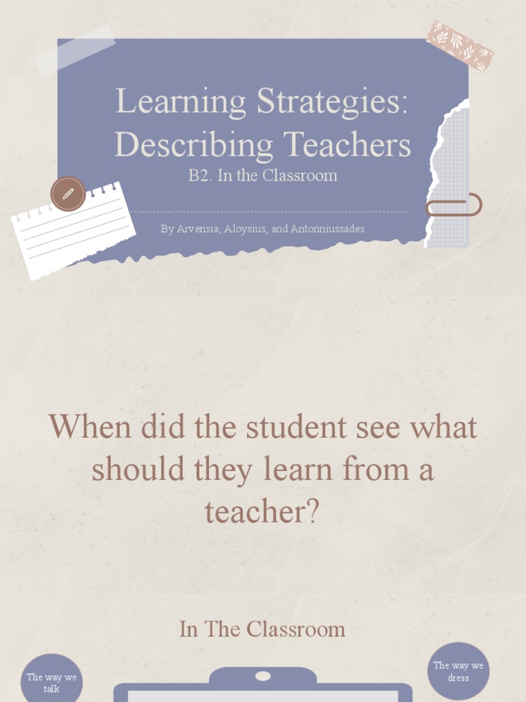 Describing Teachers and Roles of Teachers | PDF | Teachers | Learning