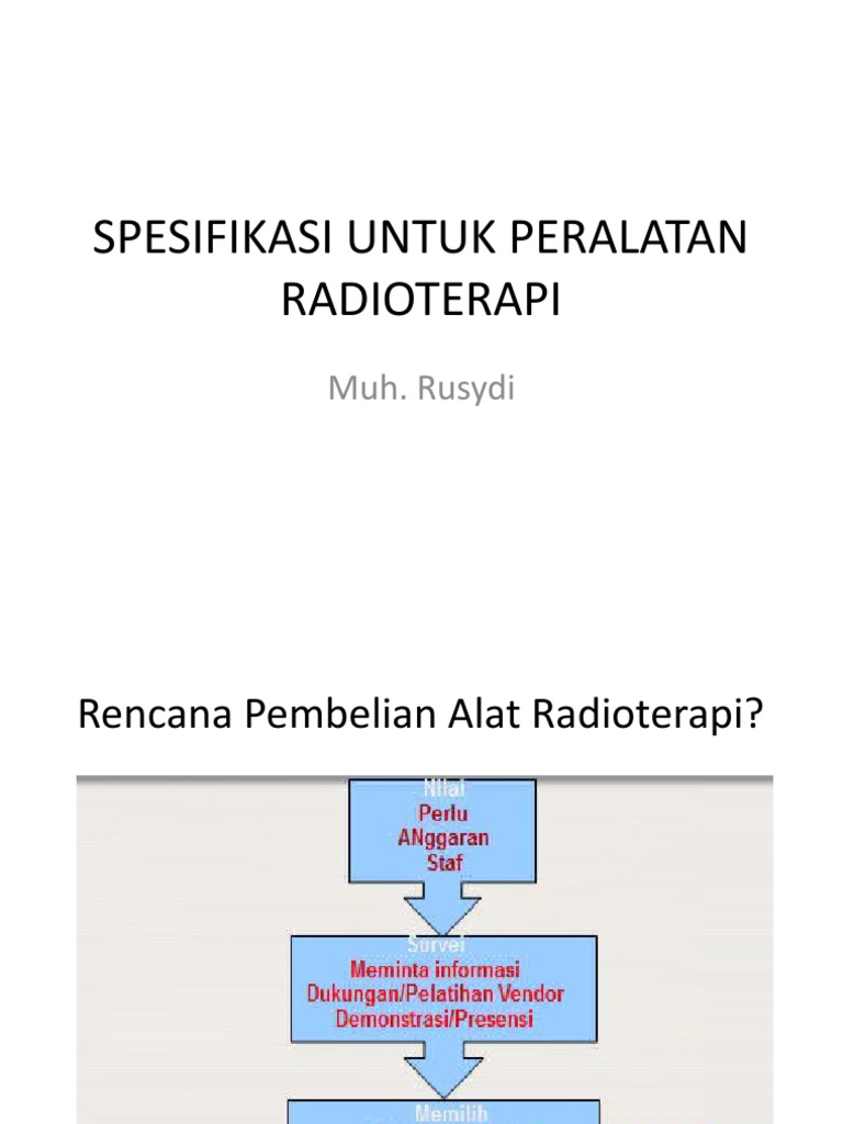 Spesifikasi Untuk Peralatan Radioterapi | PDF