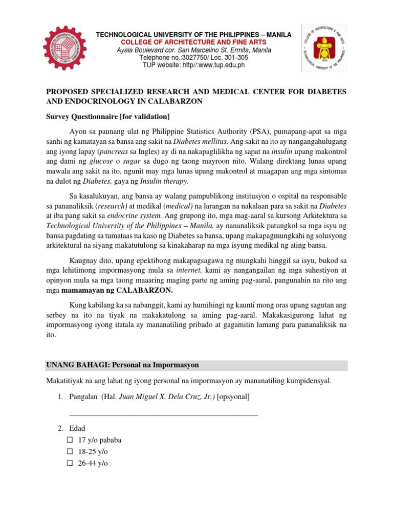 Thesis Survey Questionnaire For Validation | PDF