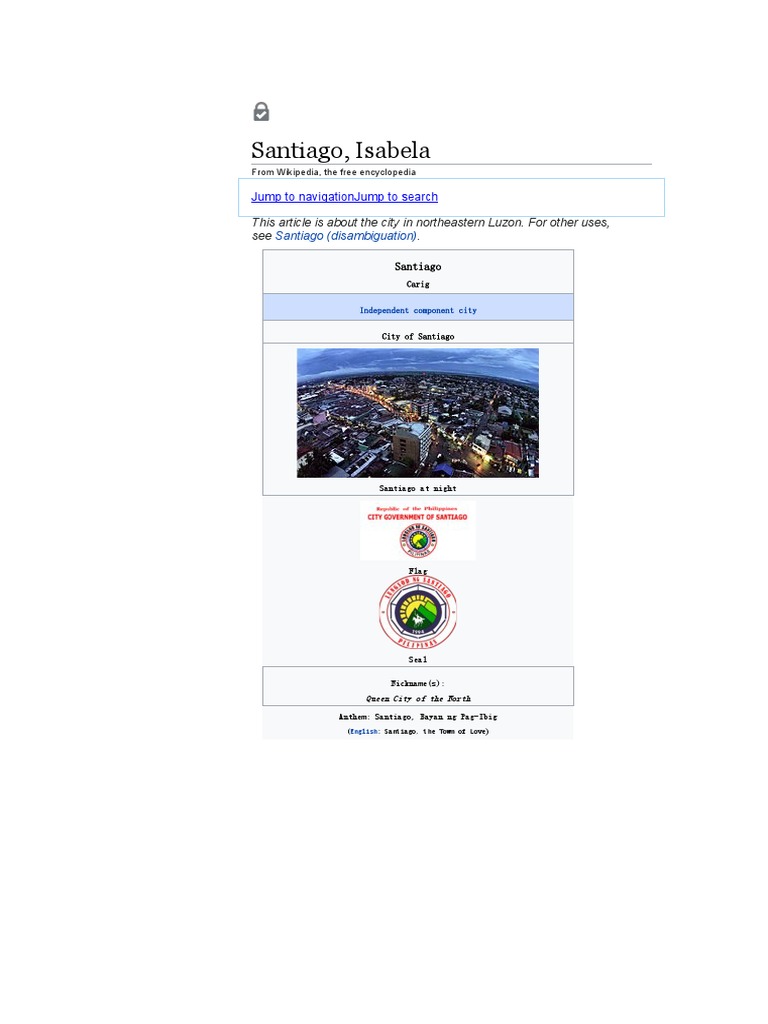 Santiago, Isabela: Jump To Navigation Jump To Search | PDF